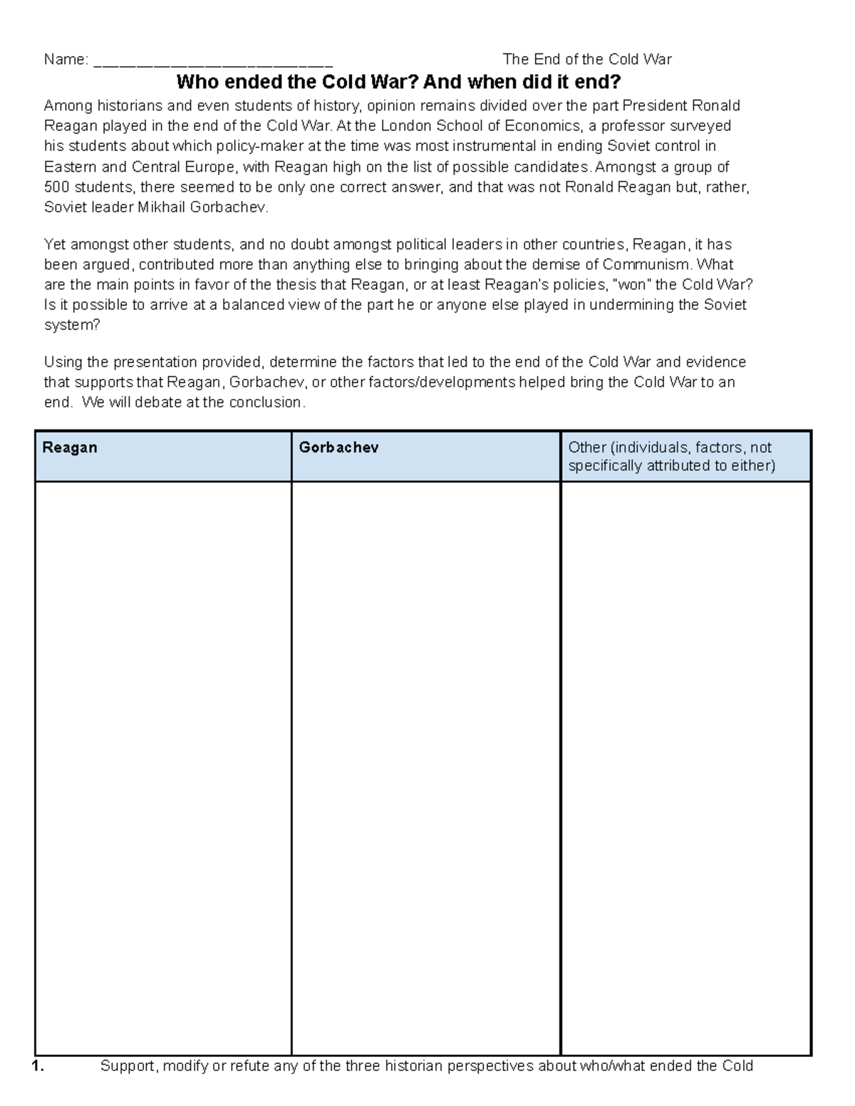 Who ended the Cold War - nbvc - NURS 303 - CSUN - Studocu