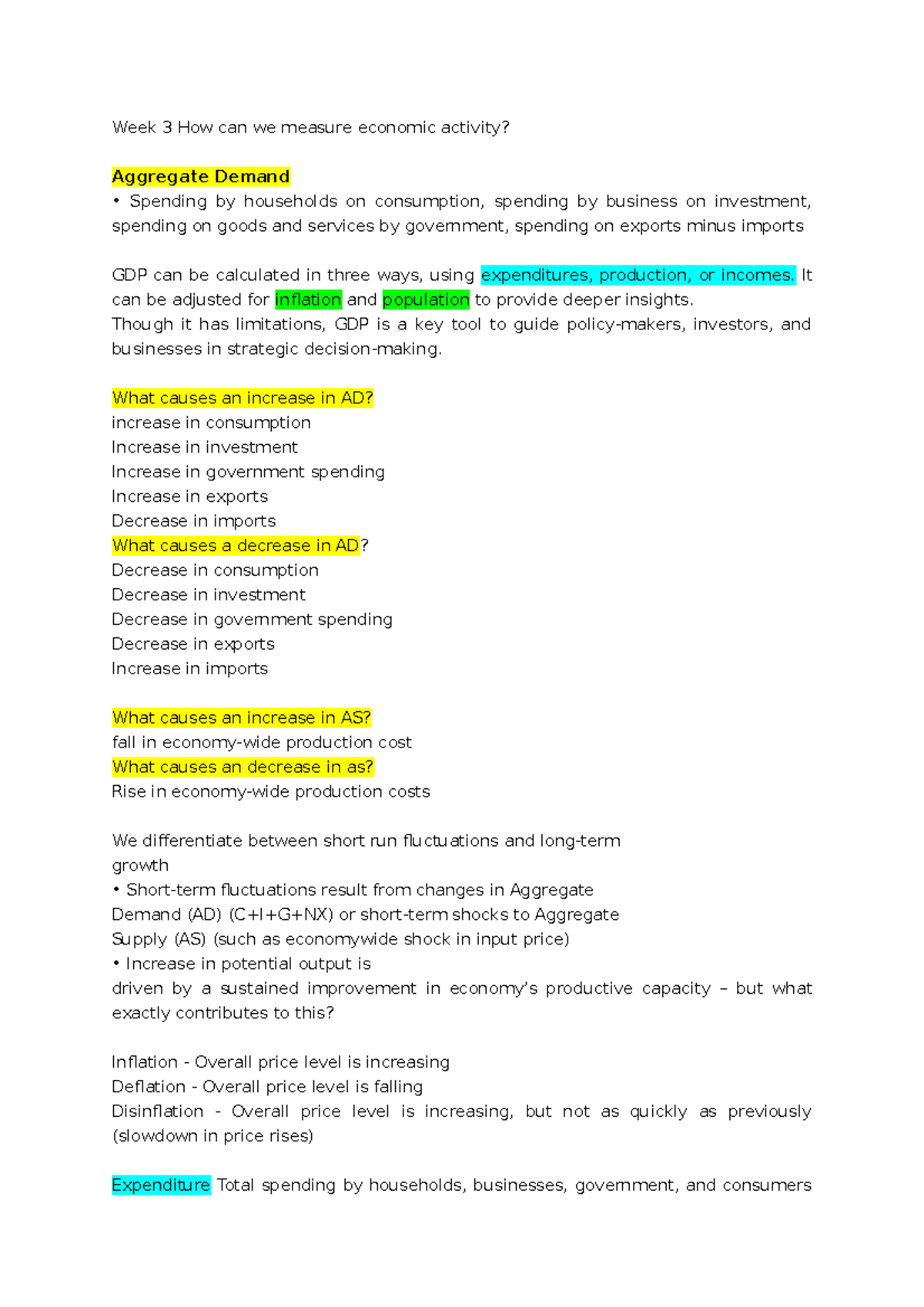 Week 3 How can we measure economic activity - Week 3 How can we measure ...