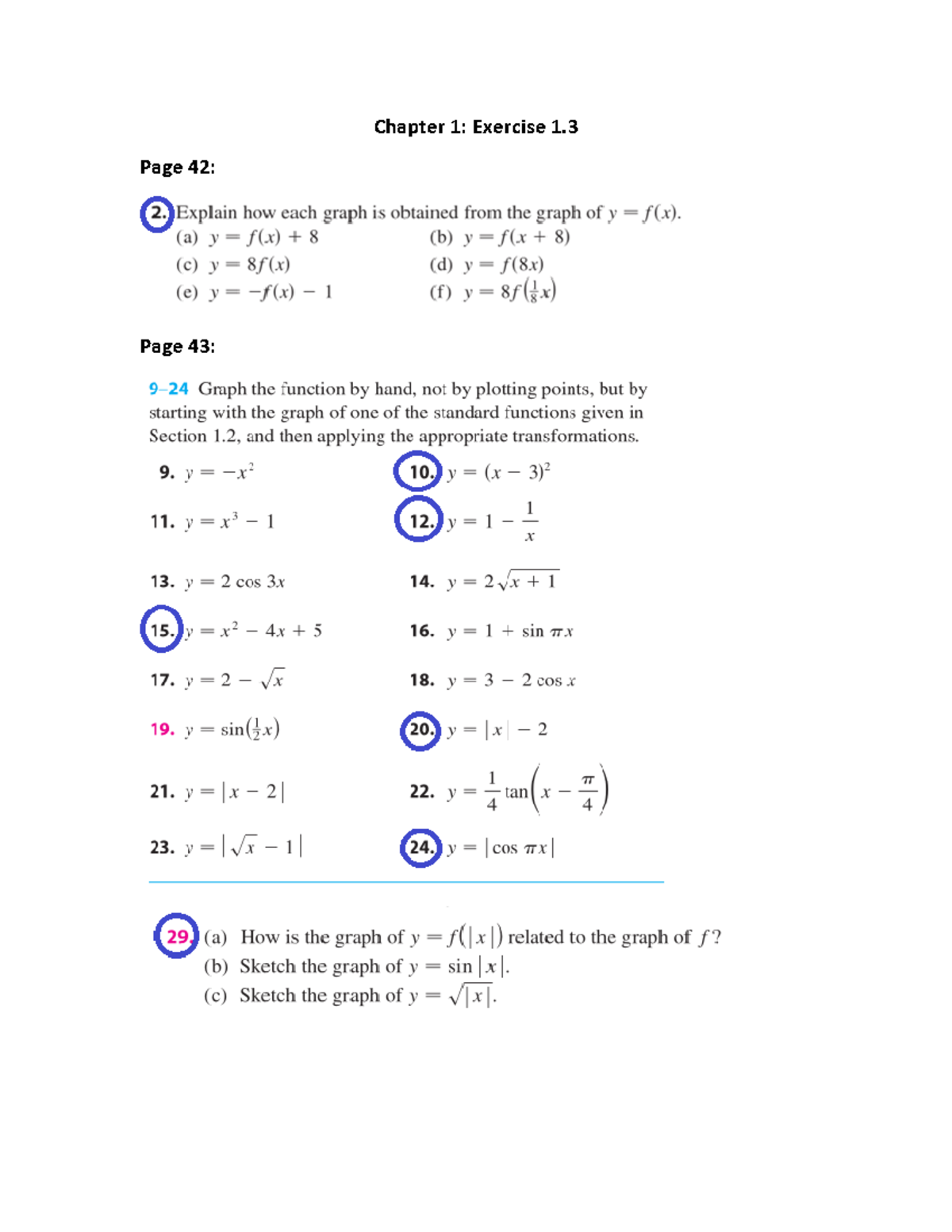 Sec01 - important examples in sec1 - Calculus - Chapter 1: Exercise 1 ...