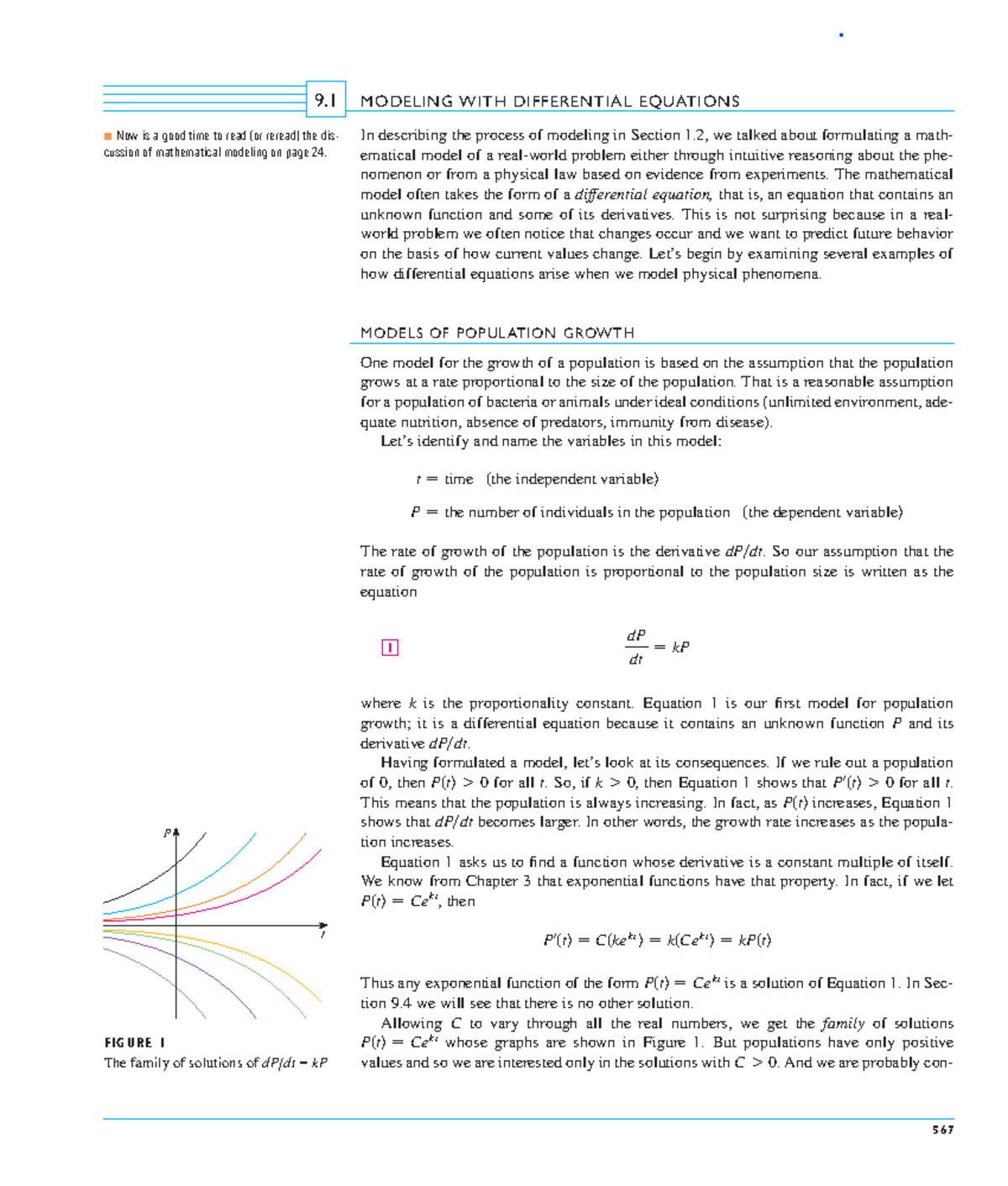 Math ch 9-1 - math work - MODELING WITH DIFFERENTIAL EQUATIONS In ...