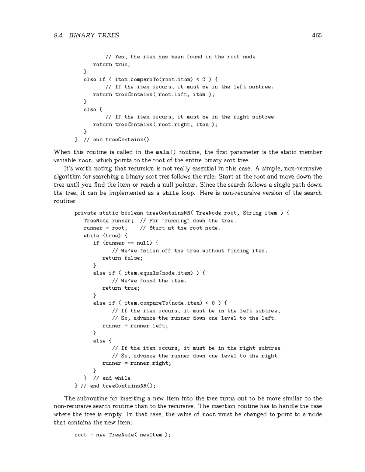 Binary Trees in java - 9. BINARY TREES 465 // Yes, the item has been ...