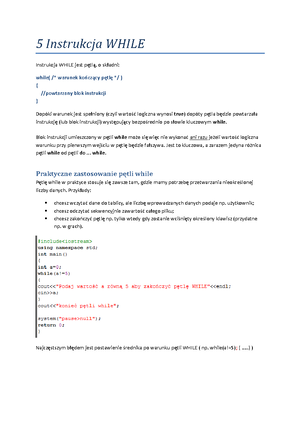 Pdf-algorytmy- Sciaga - 1 definicje: algorytm, cechy algorytmu, niezmiennik, warunek stopu ...