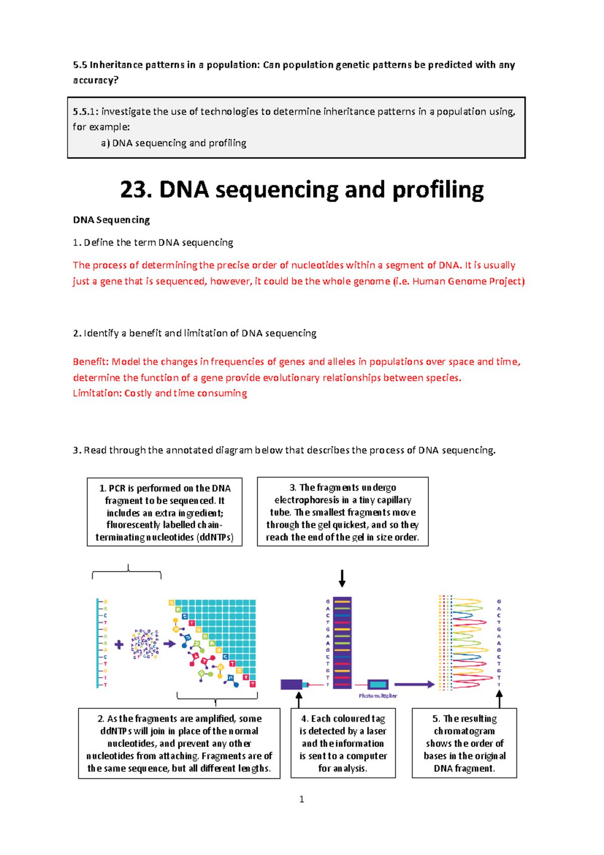 DNA Sequencing Notes - 5 Inheritance patterns in a population: Can ...
