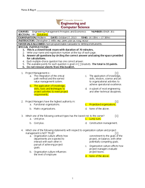 ENGR301 Midterm - ENGR 301 - Studocu