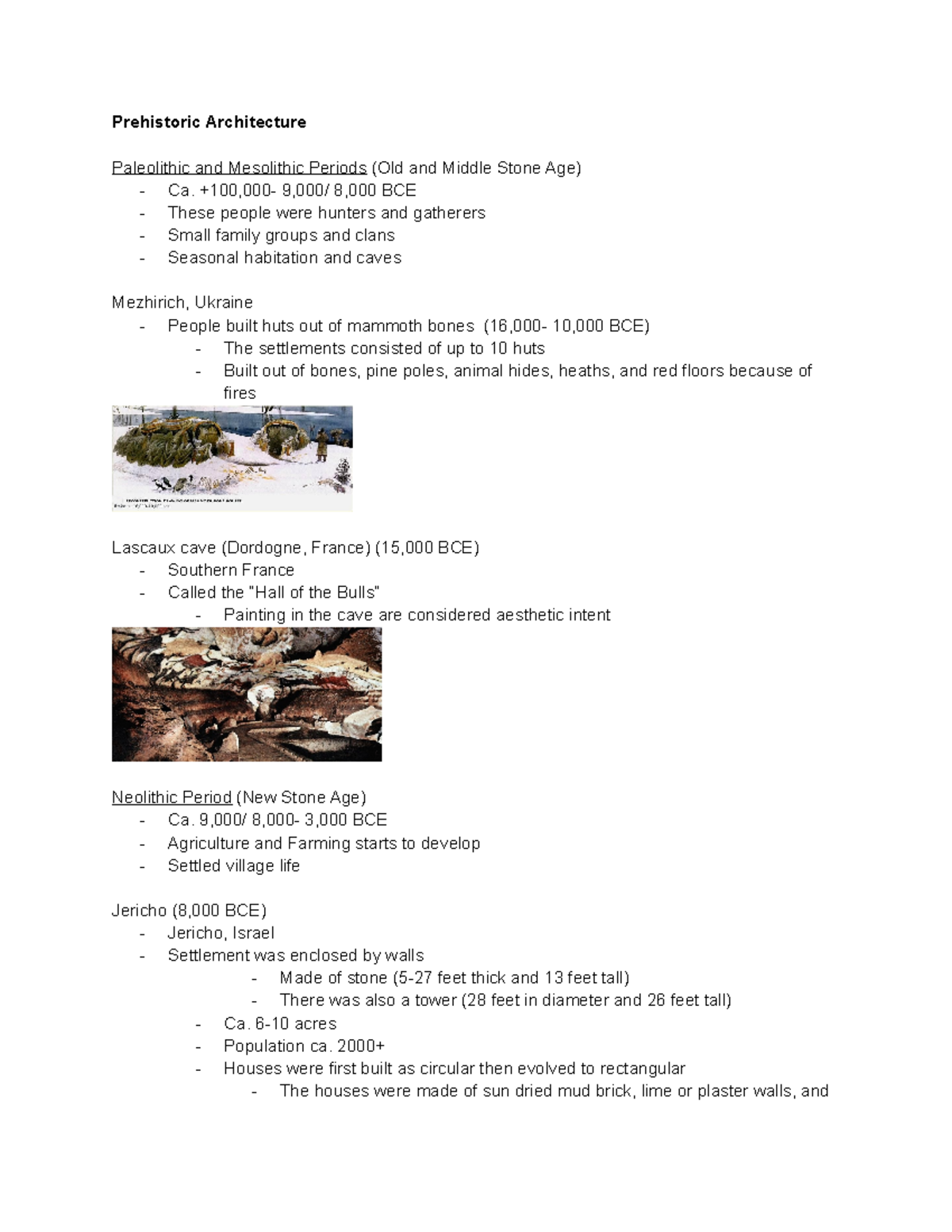 Architectural History Notes for Exam 1 - Prehistoric Architecture ...
