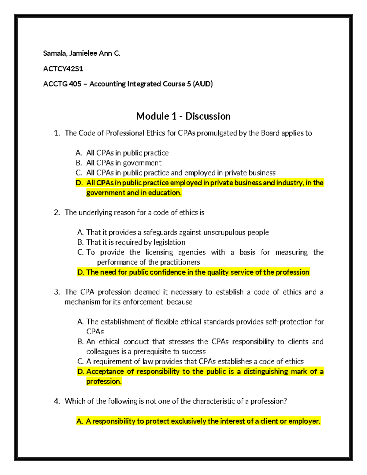 Samala - Module 1 (Discussion) - Samala, Jamielee Ann C. ACTCY42S ACCTG ...