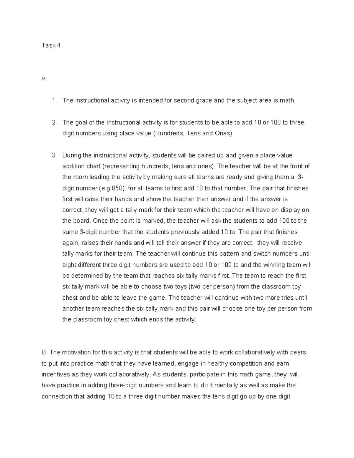 Task 4 - Task 4, passed on first try. - Task 4 A. 1. The instructional ...