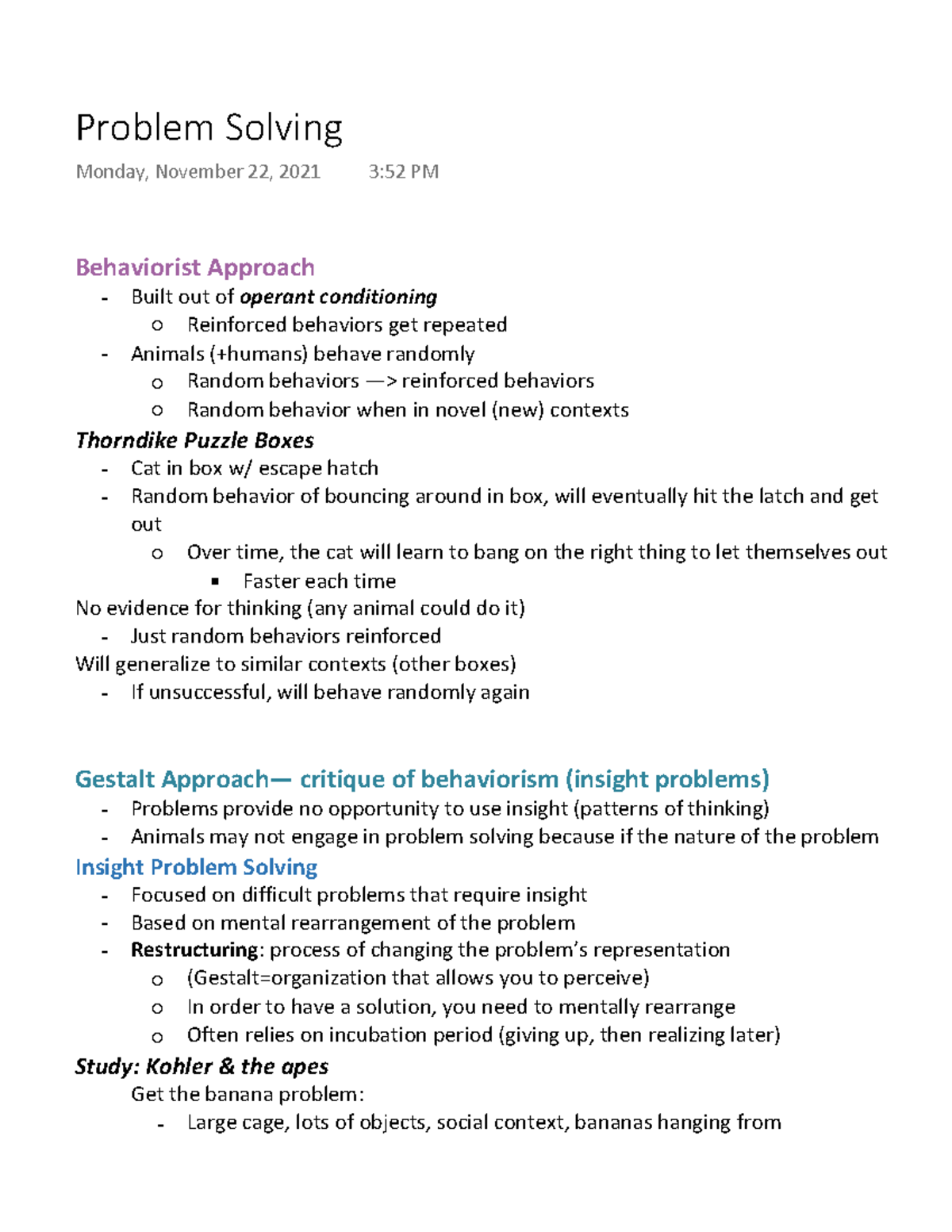 Problem Solving - Studocu