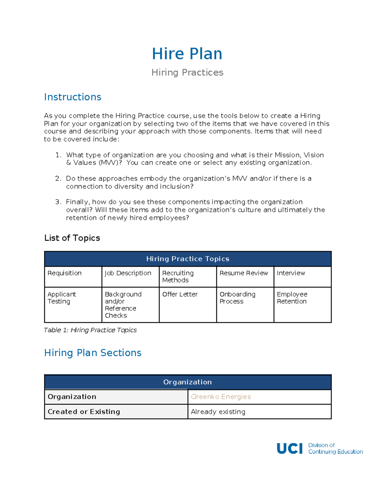 Hire plan 1 - ntg - Hire Plan Hiring Practices Instructions As you ...