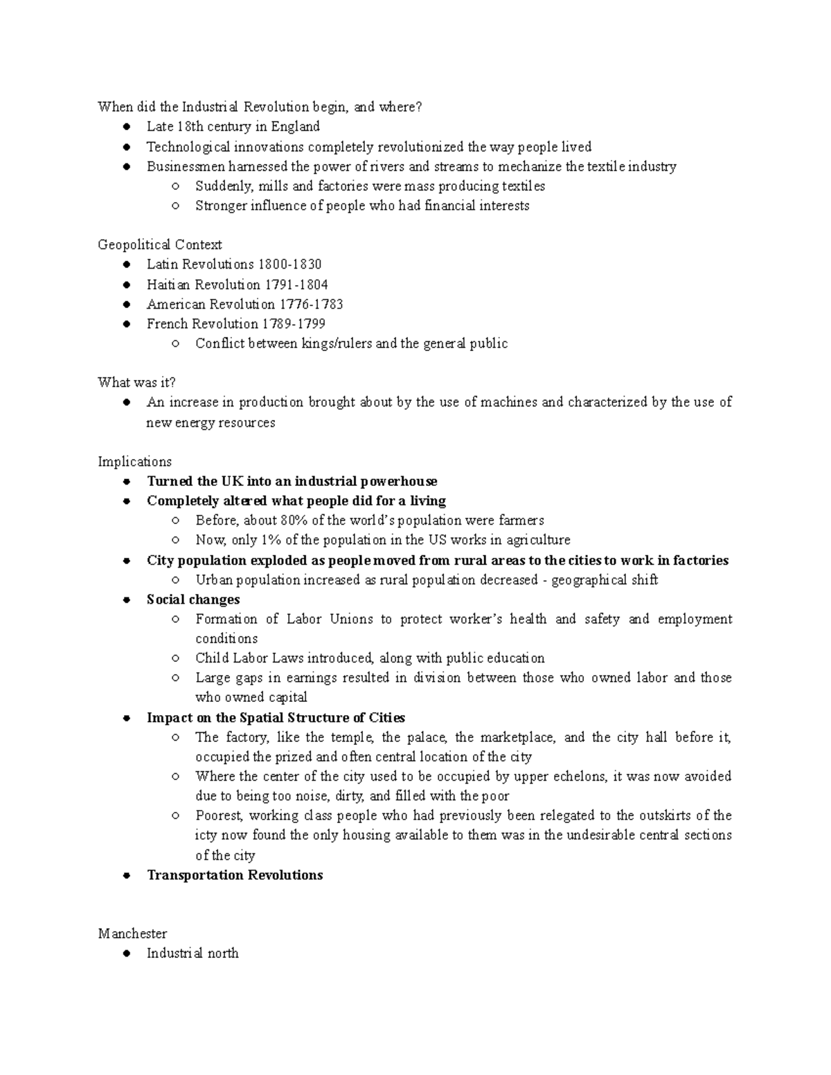 Impacts of the Industrial Revolution and Technological Change - When ...