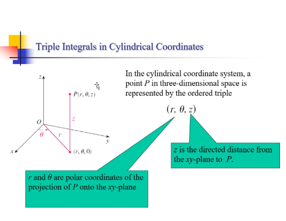 8 Triple Integrals in Cylindrical Coordinates - MATH 2015 - Studocu