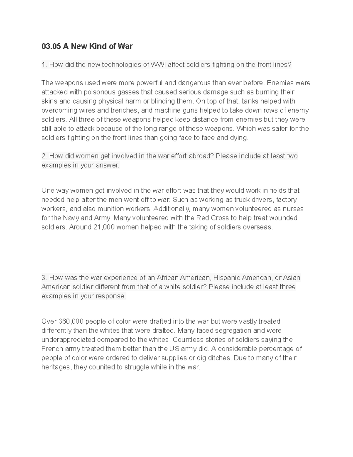 03.05 A New Kind of War - bgreijokpojrbk - Studocu