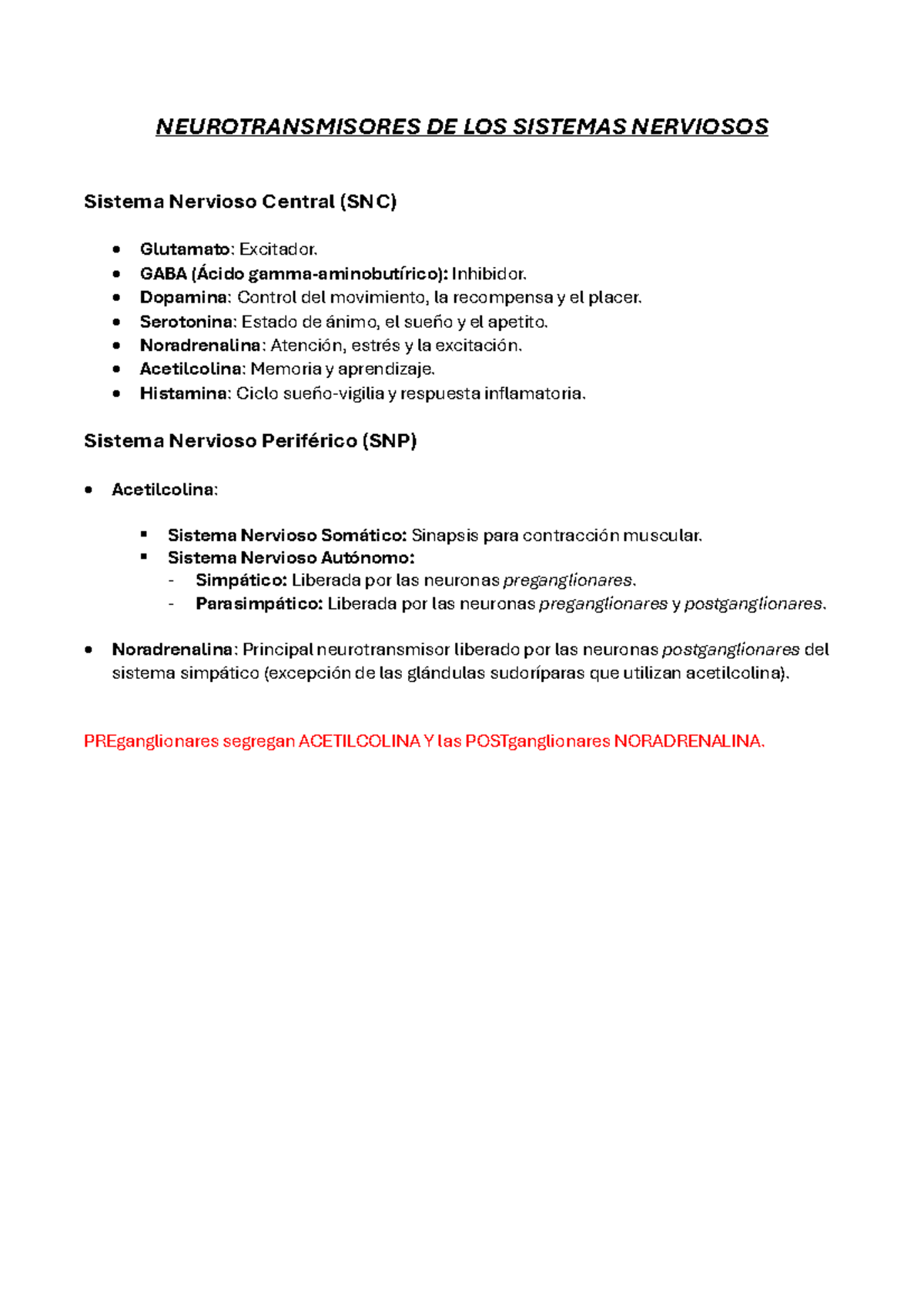 Neurotransmisores DE LOS Sistemas Nerviosos - NEUROTRANSMISORES DE LOS SISTEMAS NERVIOSOS ...