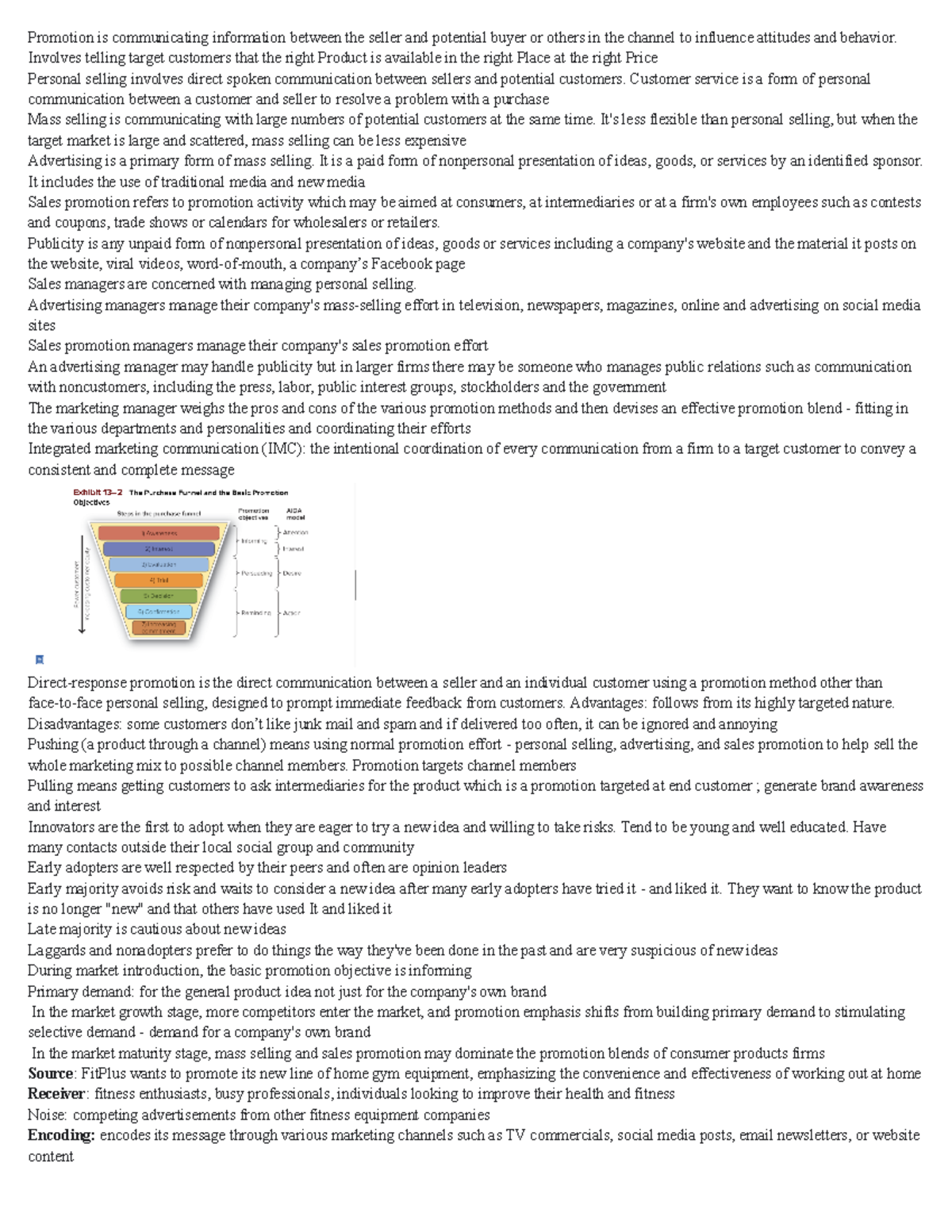 AD and IMC quiz cheat sheet - Promotion is communicating information ...
