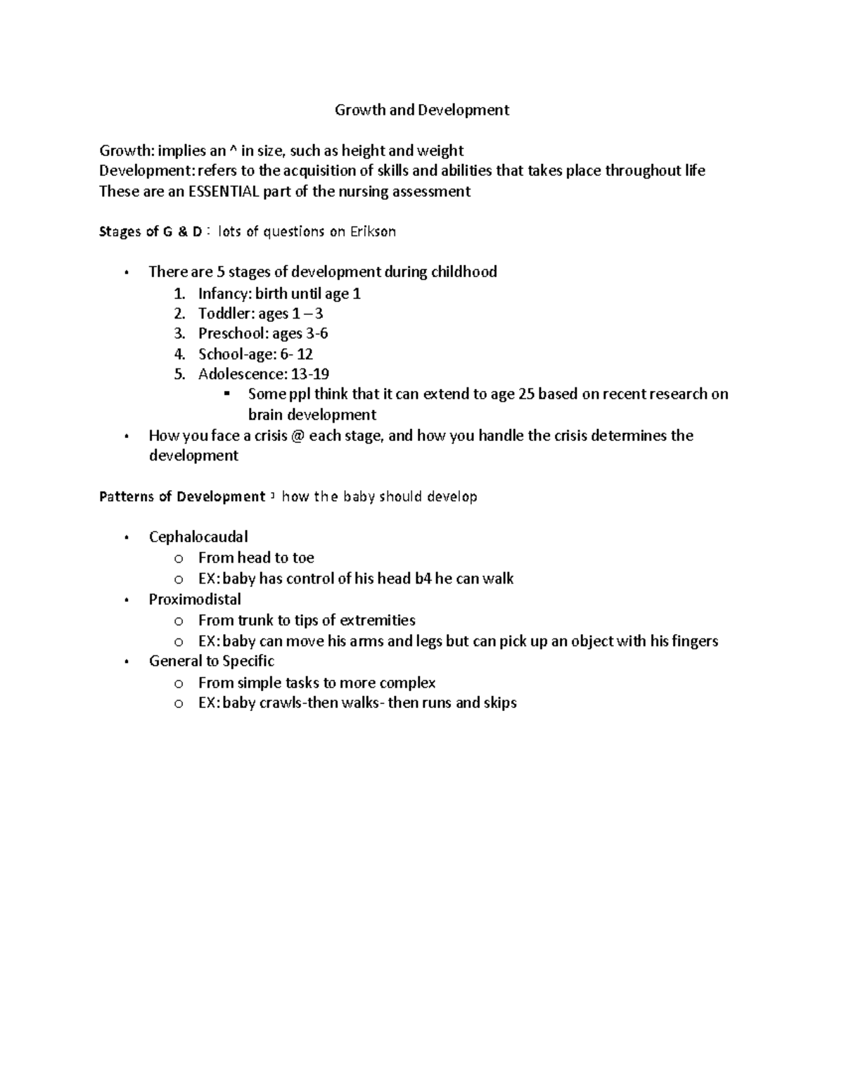 Growth and Development Study guide - Growth and Development Growth ...