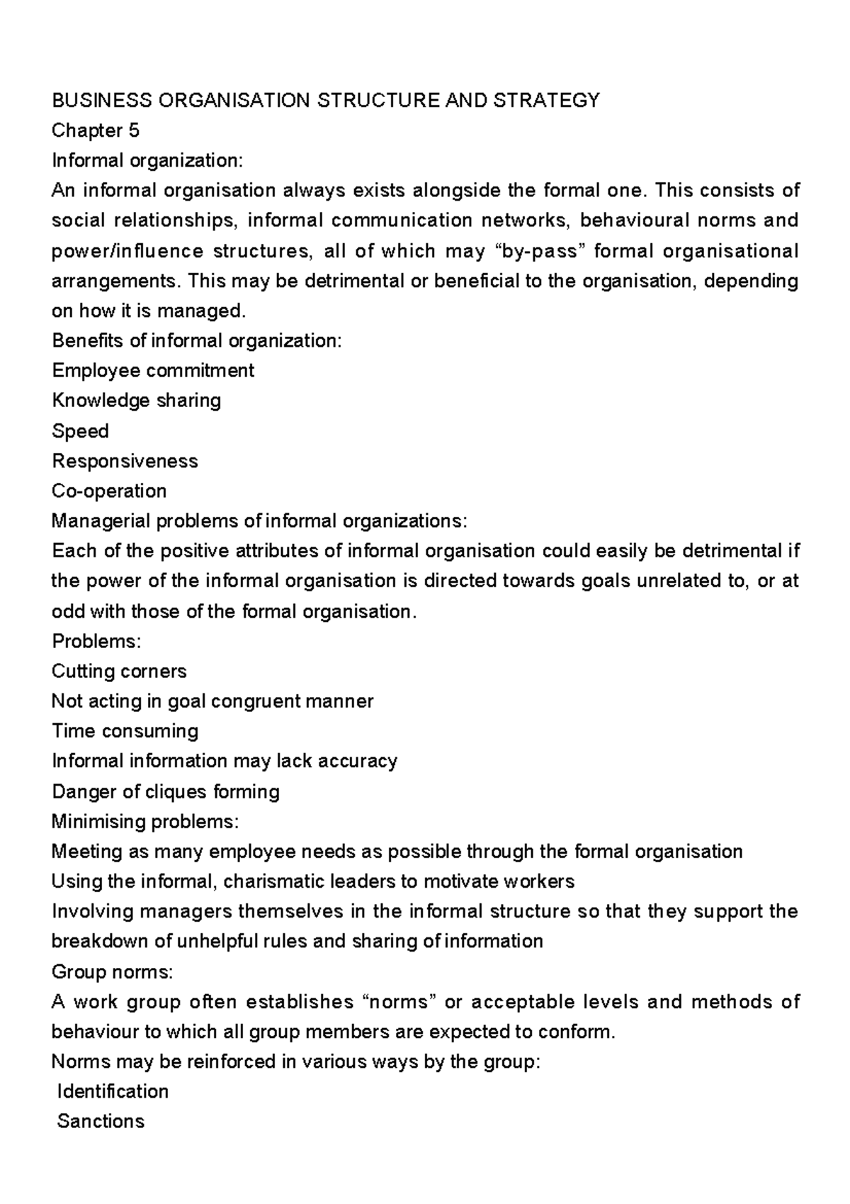 Business organizations structure and strategy - BUSINESS ORGANISATION ...