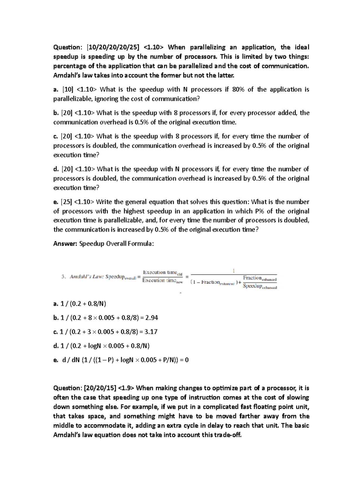 ACA Chapter 1 Numericals - Question: [10/20/20/20/25] When ...