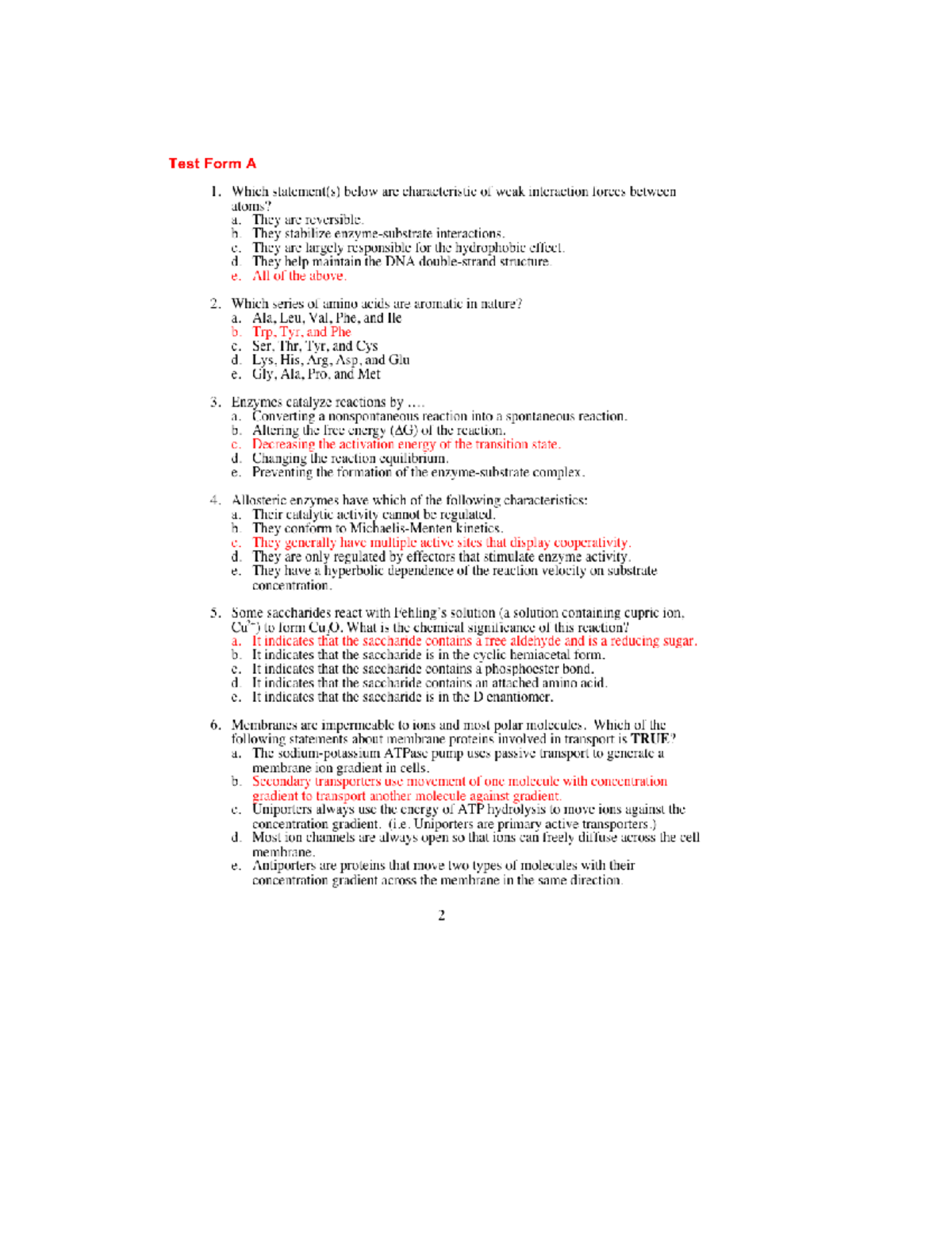 Final Exam Biochemistry - BIOC31100EXW - Studocu