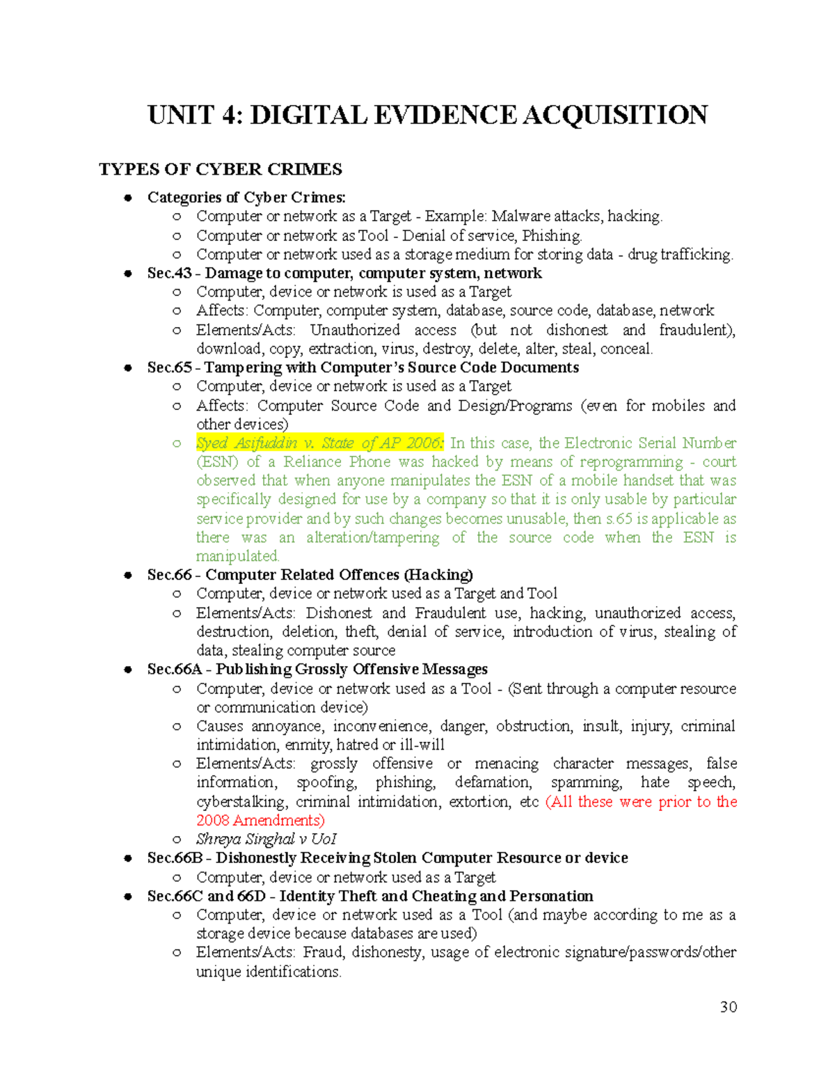 Digital evidence Unit 4 - UNIT 4: DIGITAL EVIDENCE ACQUISITION TYPES OF ...
