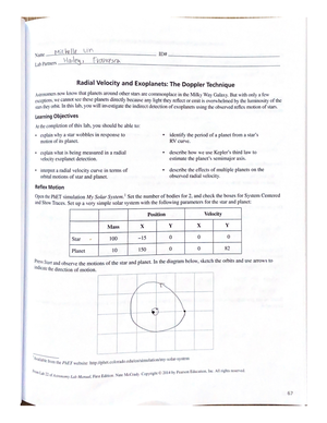 Astronomy 100 LAB Exercise 1 [1464] - ASTR 100L - Studocu