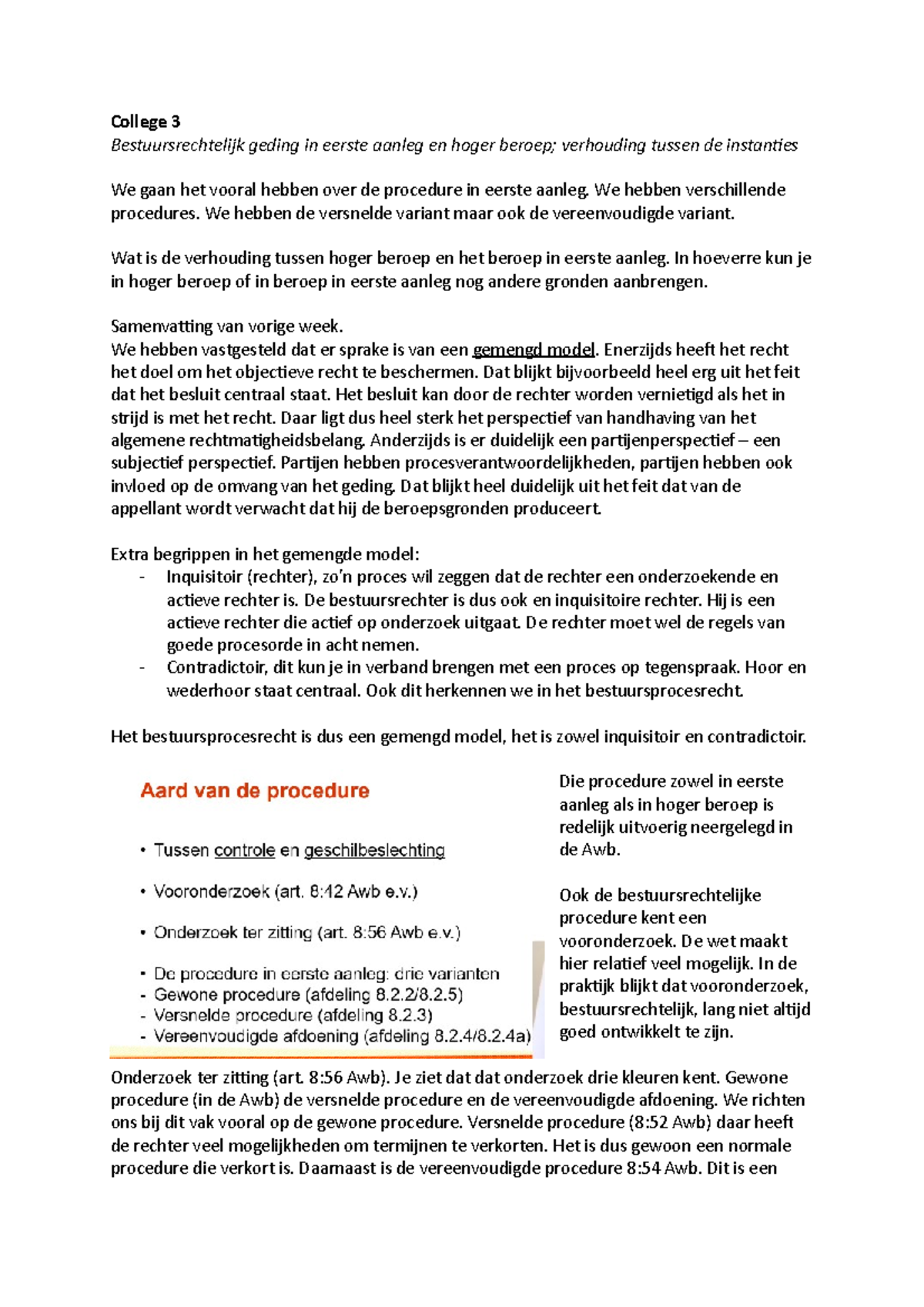 College 3 - Bestuurs(proces)recht II - Radboud Universiteit - Studeersnel
