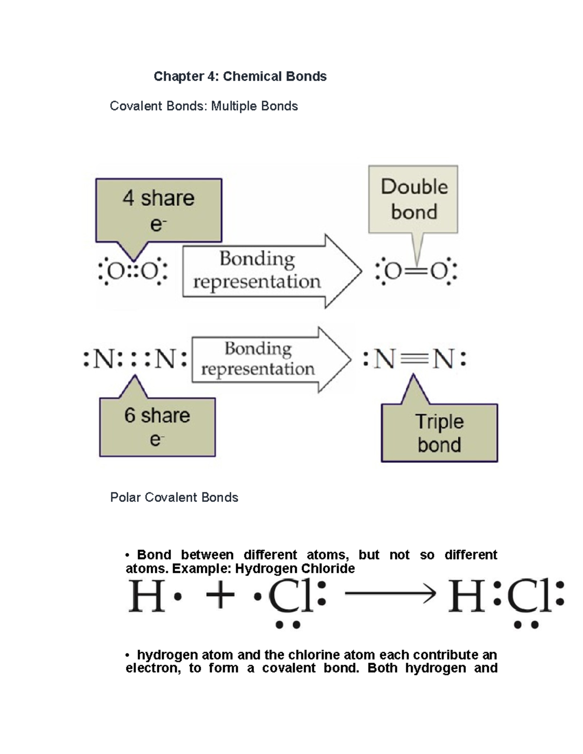 Chem 15 - Chemistry notes fall 2020 - Chapter 4: Chemical Bonds ...