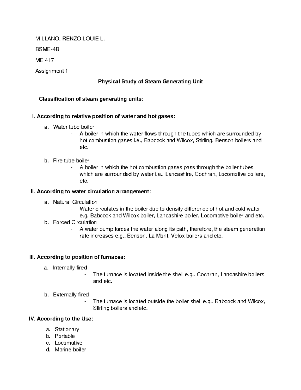 ME 417 Assignment 1 - BS Mechanical Engineering - Studocu