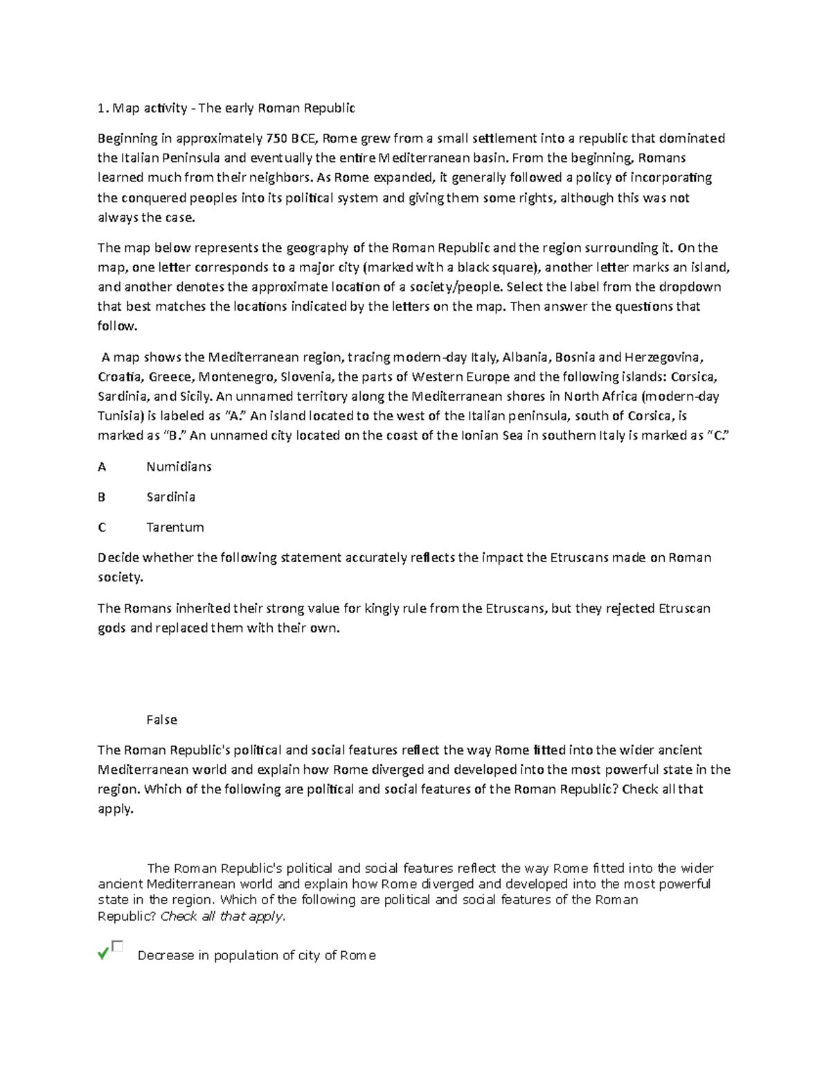 ROME EXAM - The growth of Rome from Republic to Empire - Map activity ...