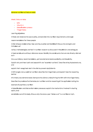 Triage Theory Notes - The “triage theory”: micronutrient deficiencies ...