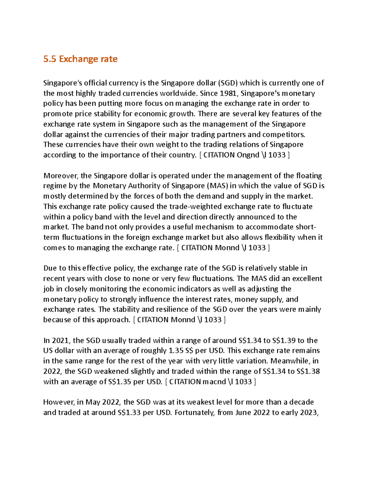 Exchange Rate SGP - 5 Exchange rate Singapore’s official currency is ...
