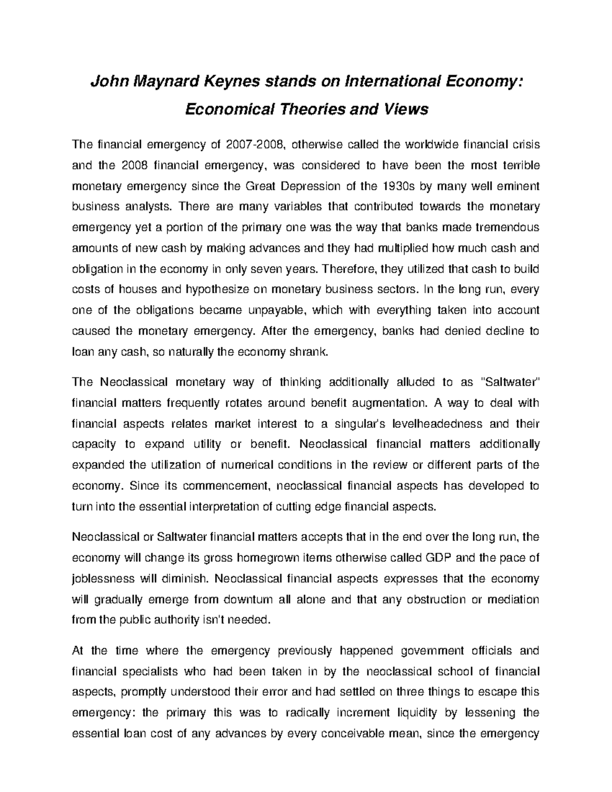 John Maynard Keynes stands on International: Economy Economical ...