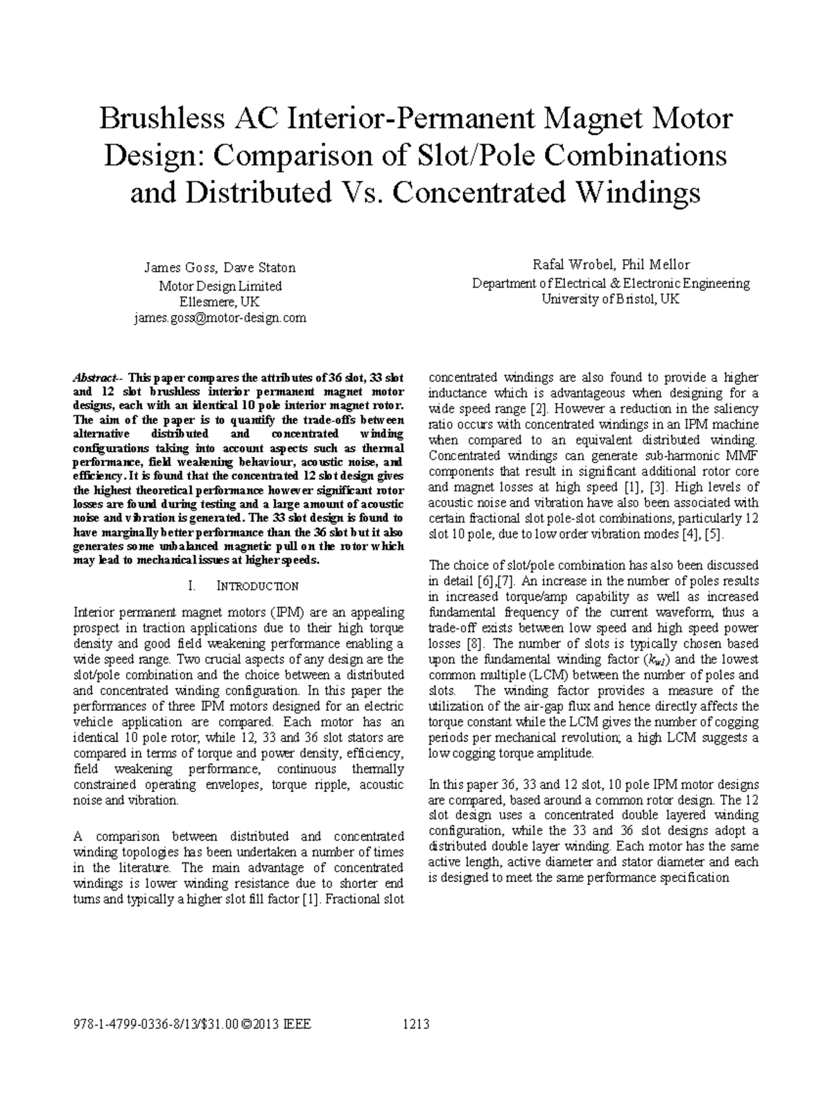 BLAC - Brushless - Brushless AC Interior-Permanent Magnet Motor Design ...