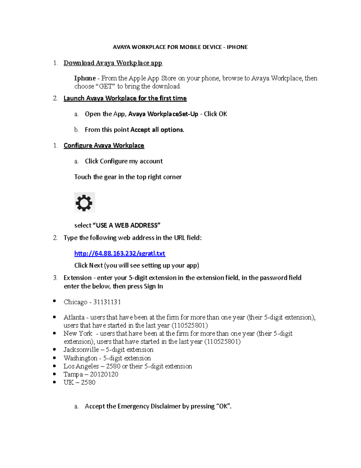 Avaya Workplace FOR Mobile Device - i Phone - AVAYA WORKPLACE FOR ...