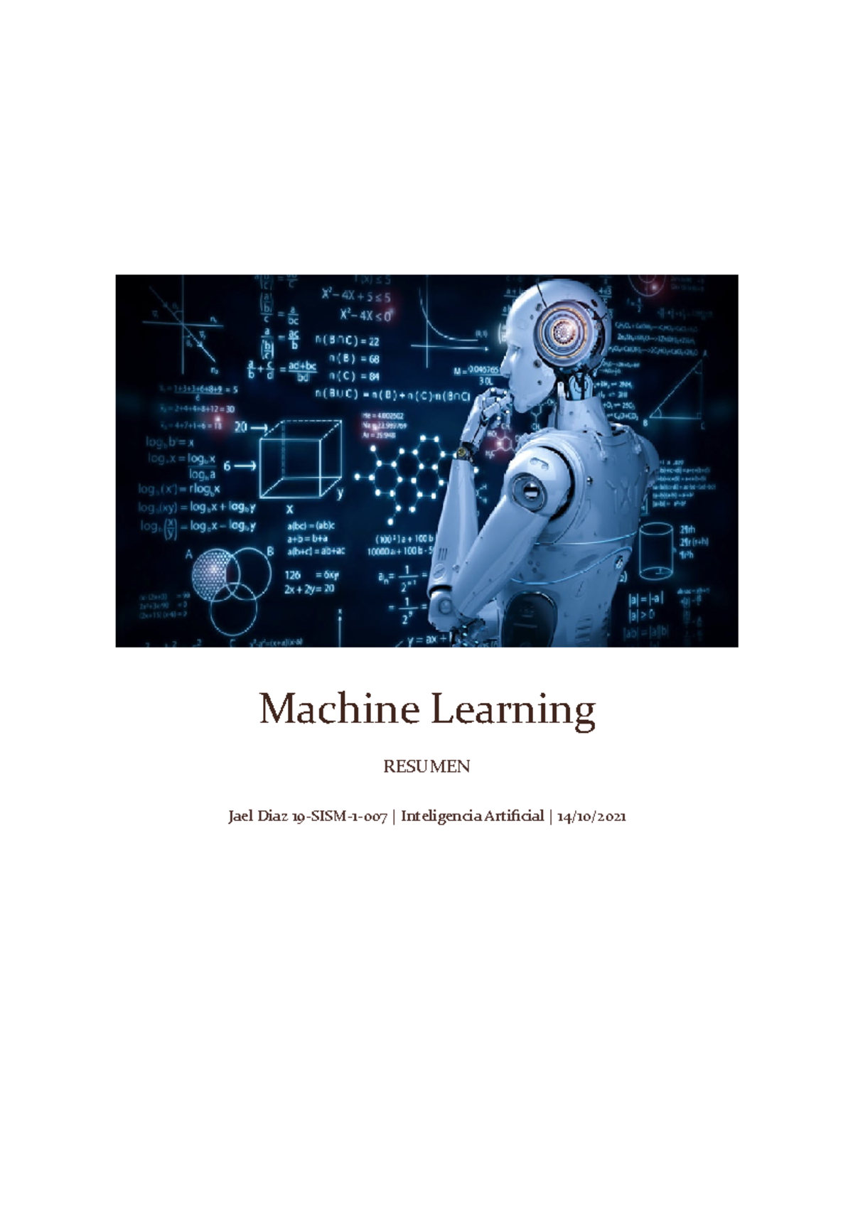 Machine Learning, Jael Diaz, 19-SISM-1-007 - Inteligencia Artificial ...