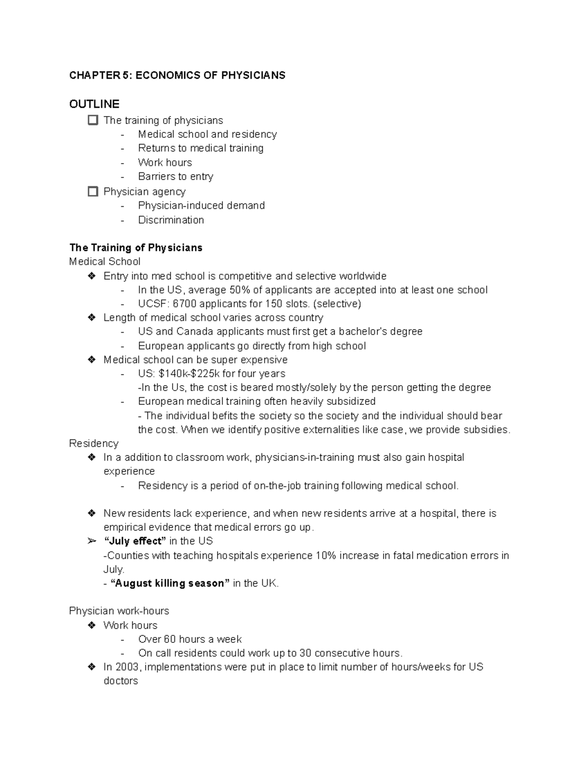 03 03 2022 Health Economics - CHAPTER 5: ECONOMICS OF PHYSICIANS ...
