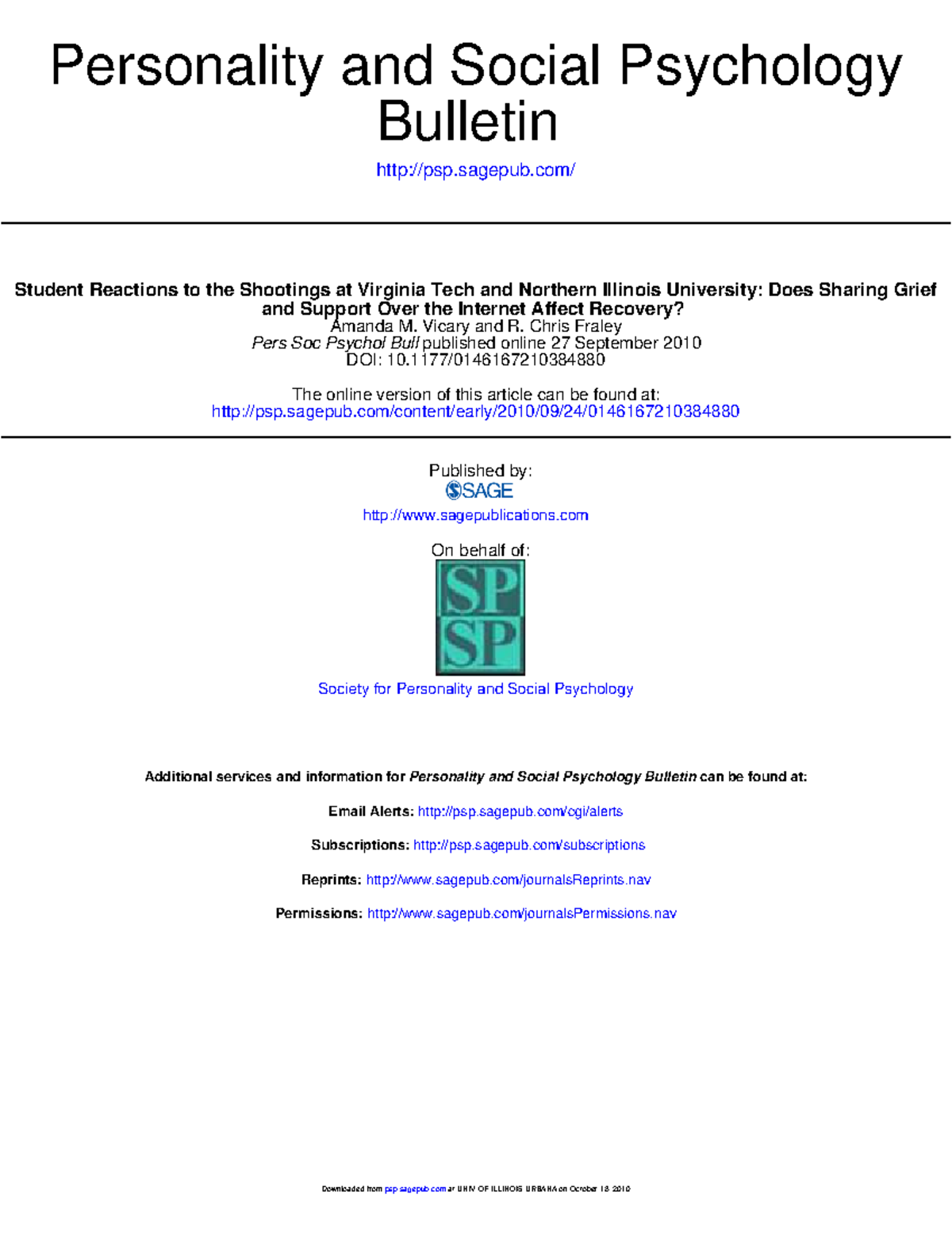 Personality and Social Psychology - psp.sagepub/ Bulletin Personality ...