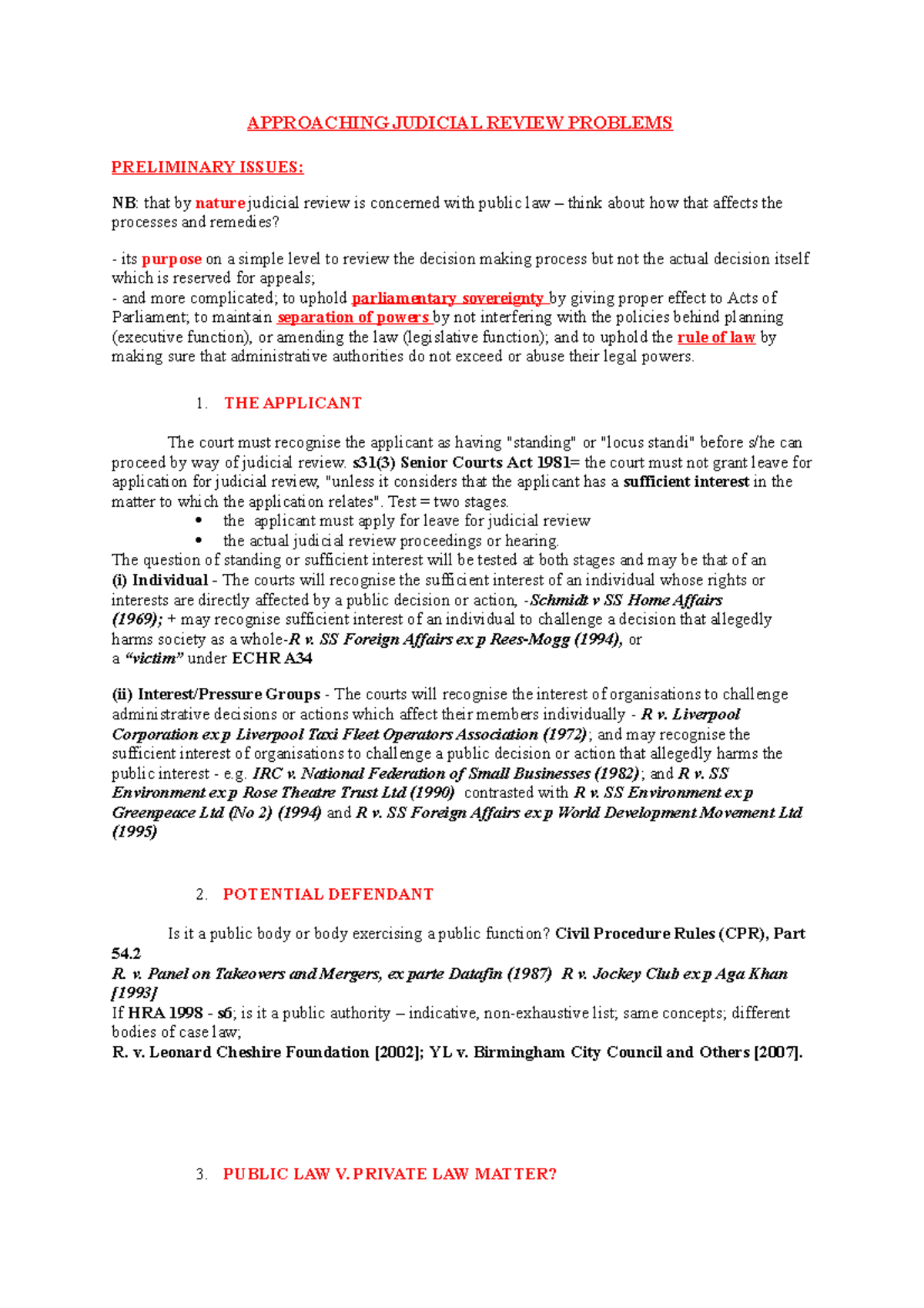 How to approach a problem question on judicial review - APPROACHING ...