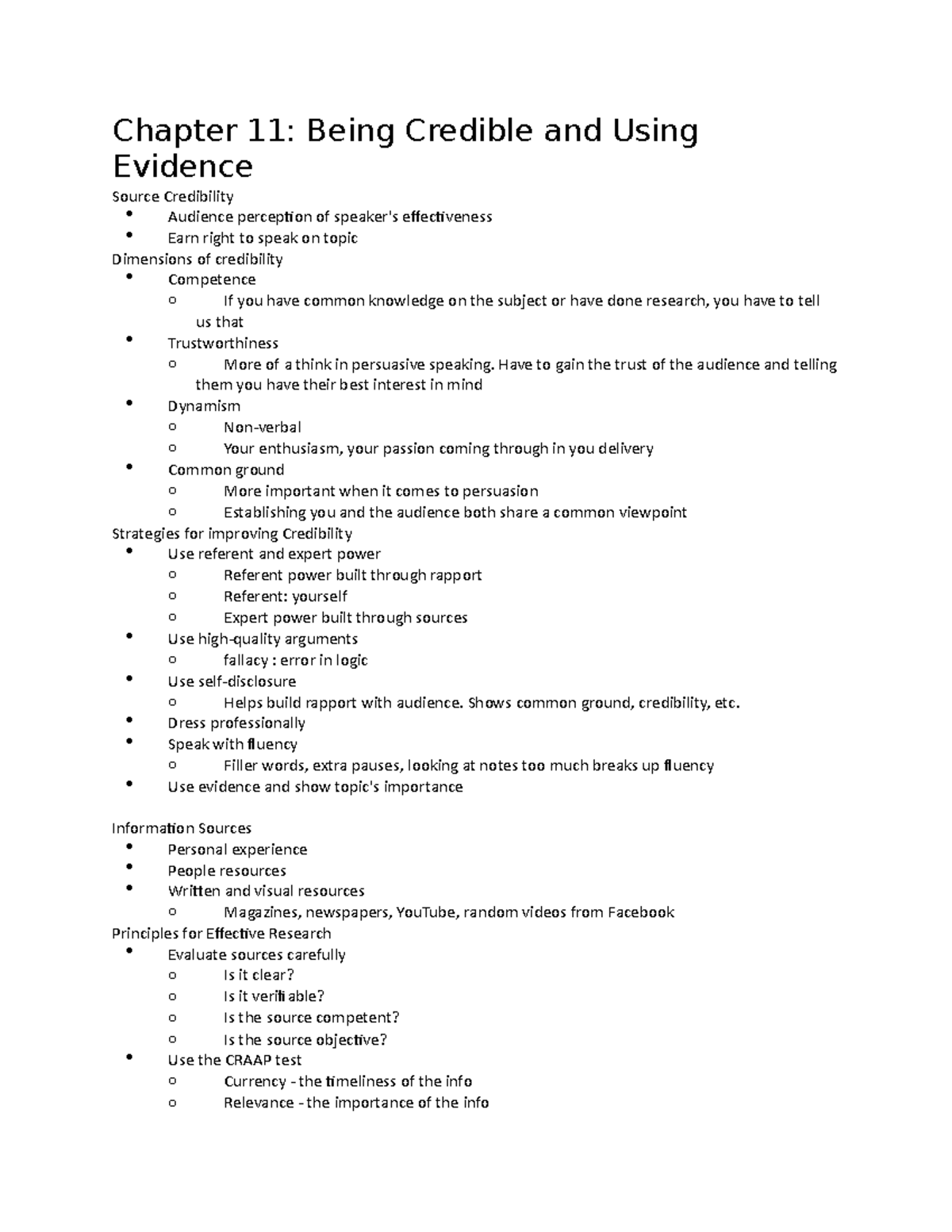 Chapter 11 - Chapter 11: Being Credible and Using Evidence Source ...