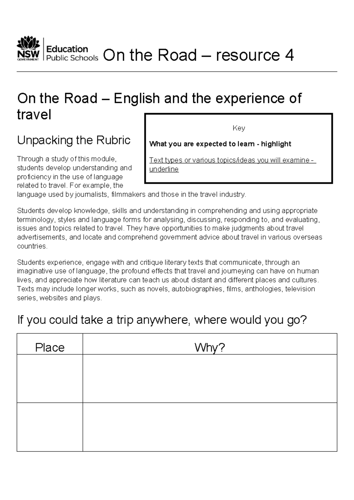 On the Road - Resource 4 - On the Road – resource 4 On the Road ...