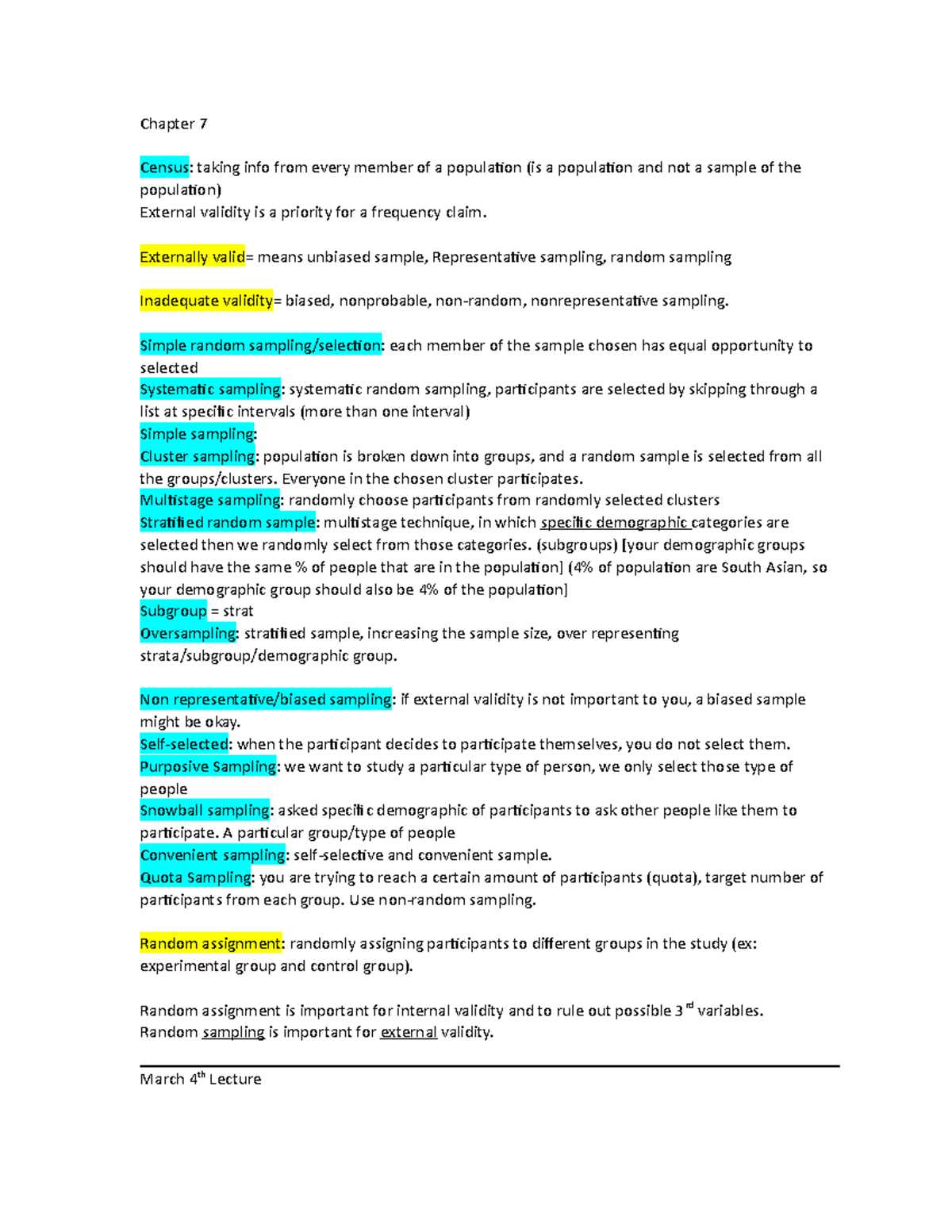 RM-Ch7-8 - from chapter 7 to 8 - Chapter 7 Census: taking info from every member of a population ...