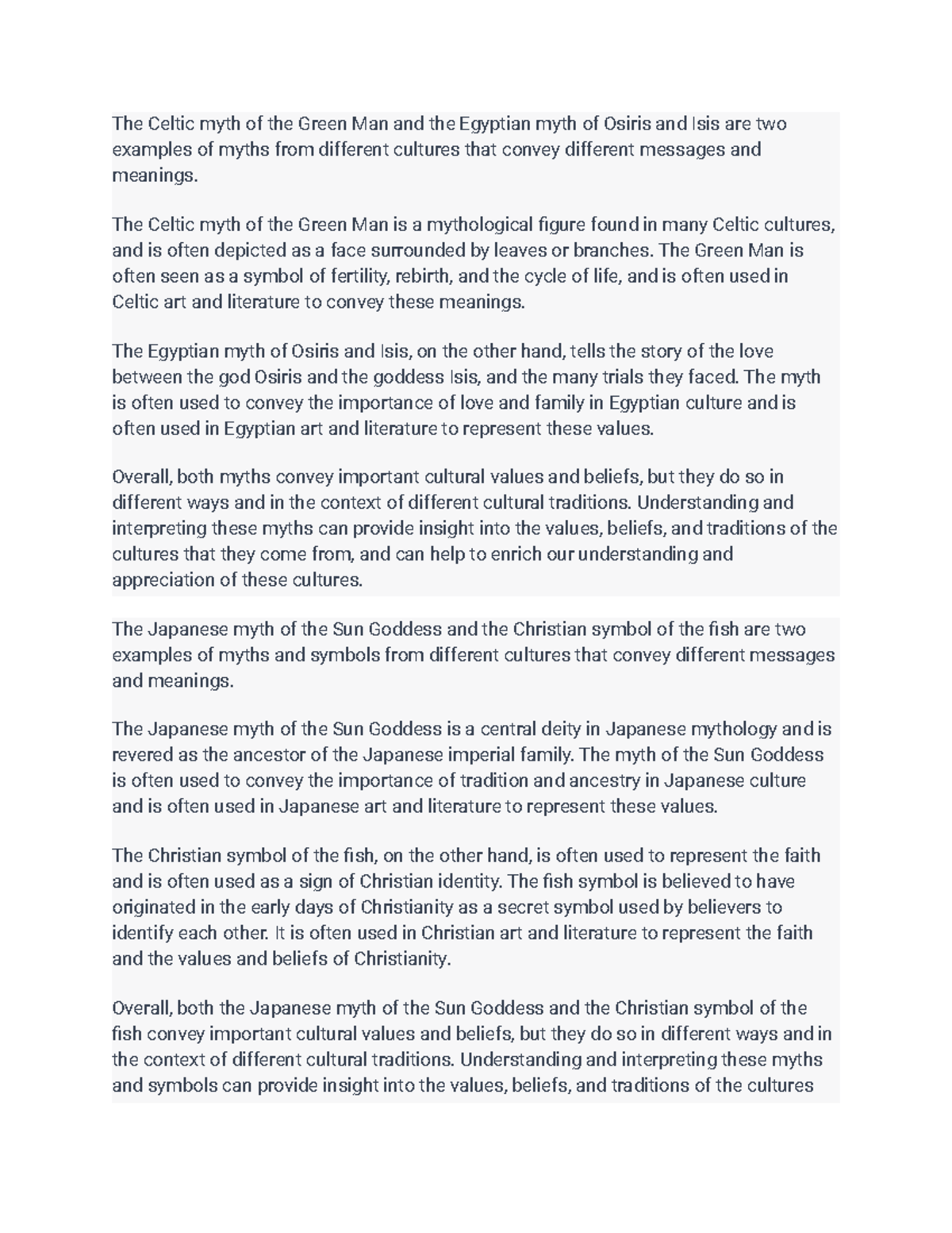 The Celtic myth of the Green Man and the Egyptian myth of Osiris and ...