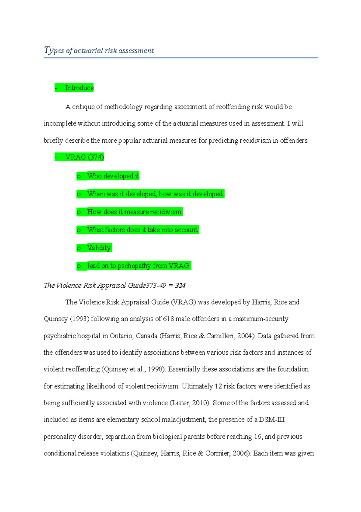Types of actuarial risk assessment - Types of actuarial risk assessment ...