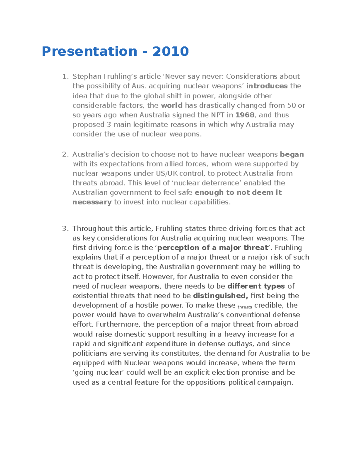 Presentation for Tutorial - Presentation - 2010 Stephan Fruhling’s ...