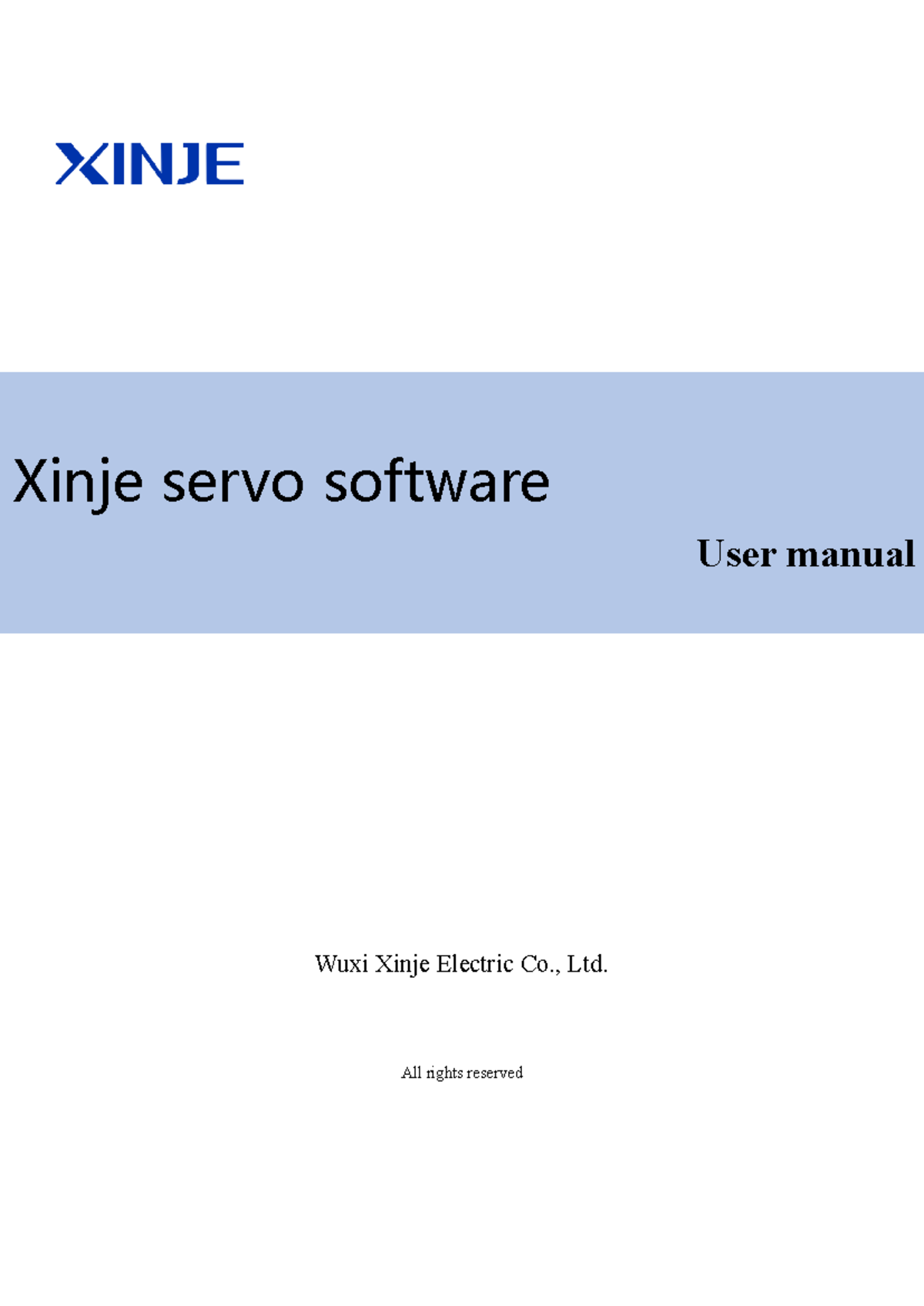 Xinje Servo Help English - Wuxi Xinje Electric Co., Ltd. All rights ...