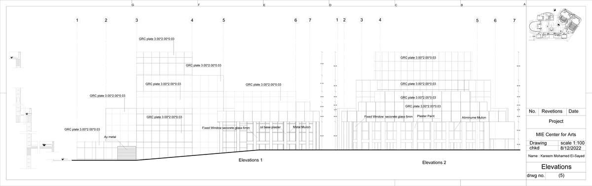 Elevation final isa-Model - A G F E D C B drwg no. Elevations Name ...