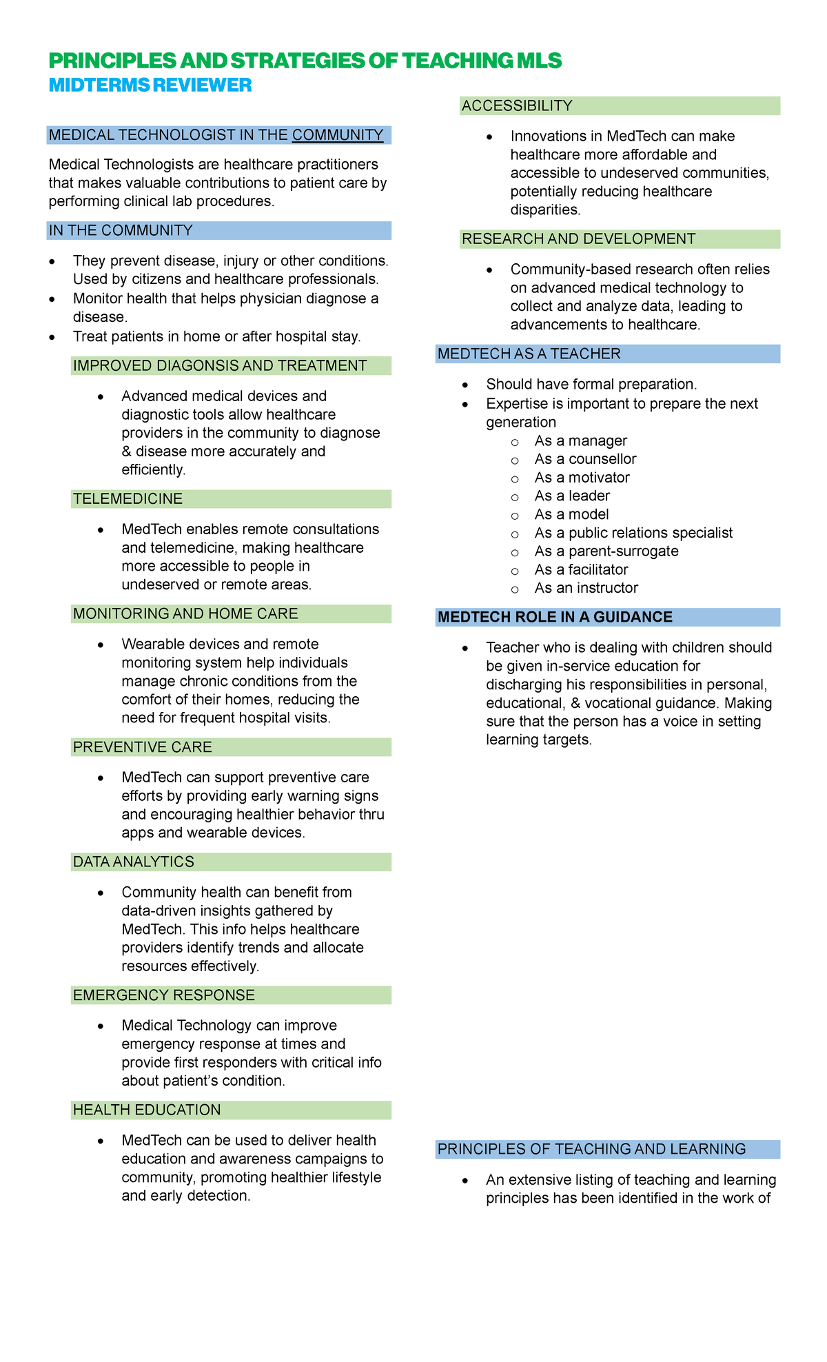 Principles and Strategies of Learning MLS - Midterms - PRINCIPLES AND ...