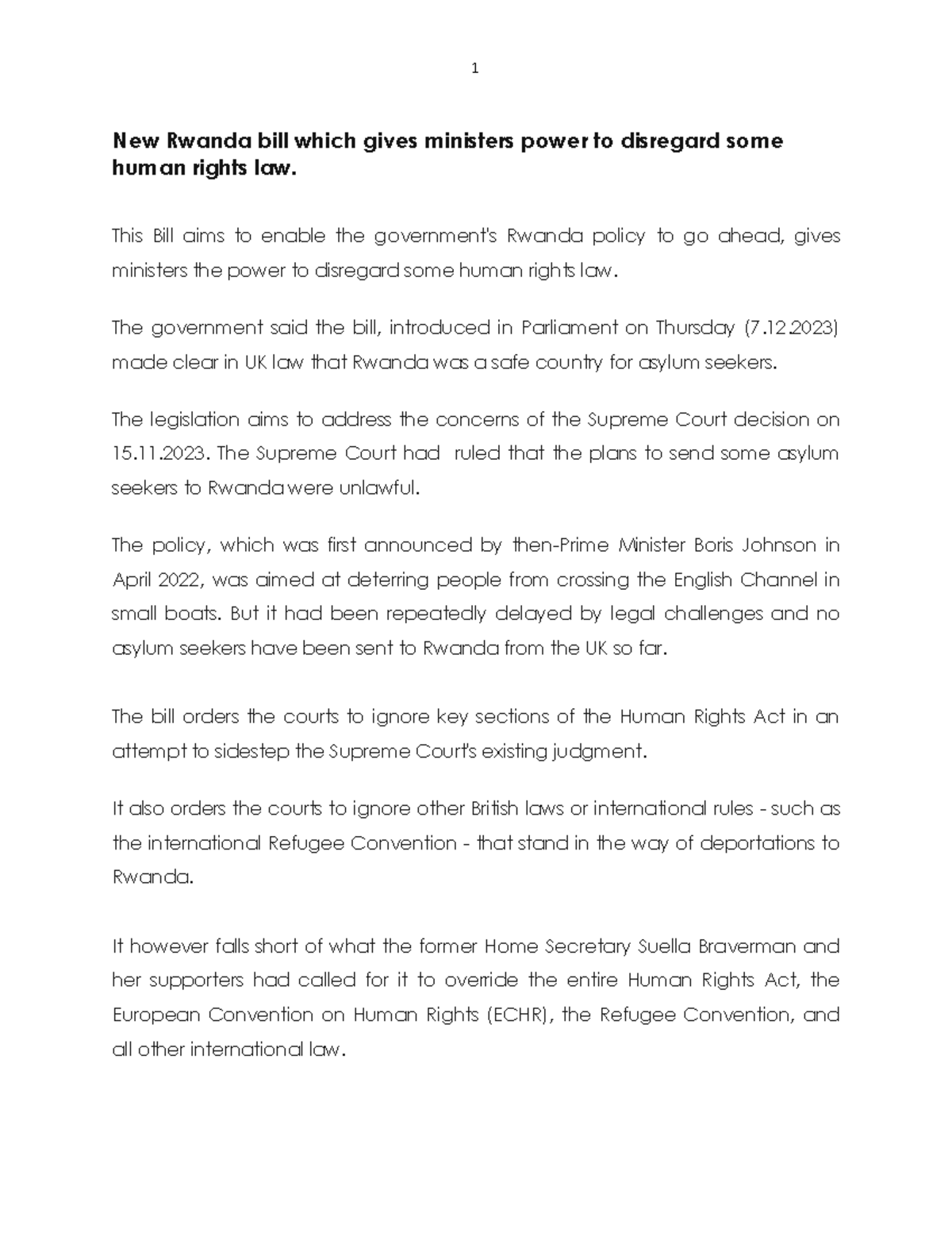 New Rwanda bill 7 - 1 New Rwanda bill which gives ministers power to ...