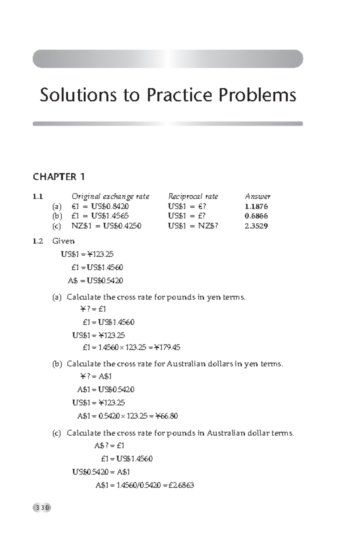 2003 Bookmatter Foreign Exchange In Practice - Solutions to Practice Problems CHAPTER 1 1 ...