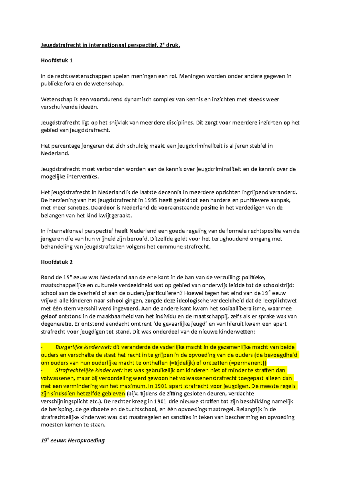 Samenvatting 'Jeugdstrafrecht', deel 1 - Jeugdstrafrecht in ...