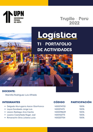 T1 Logistica Y Distribucion Grupo 05 - CARRERA DE ADMINISTRACIÓN ...